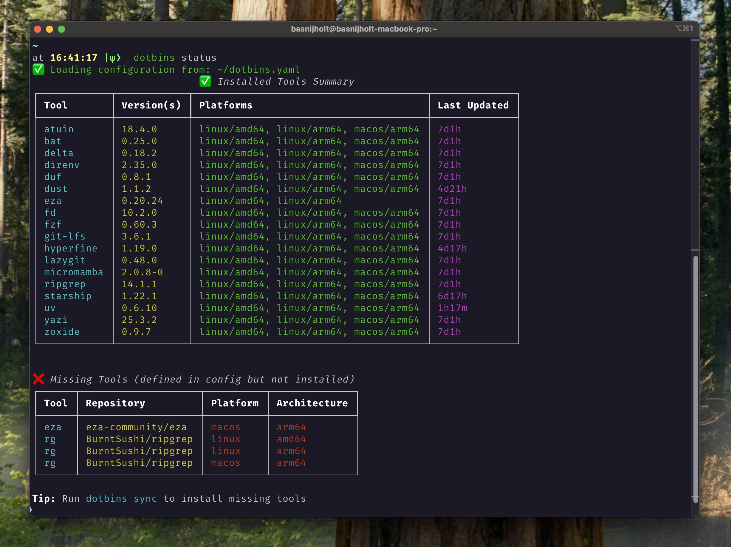 GitHub - basnijholt/dotbins: Keep updated binaries in your dotfiles 🧰