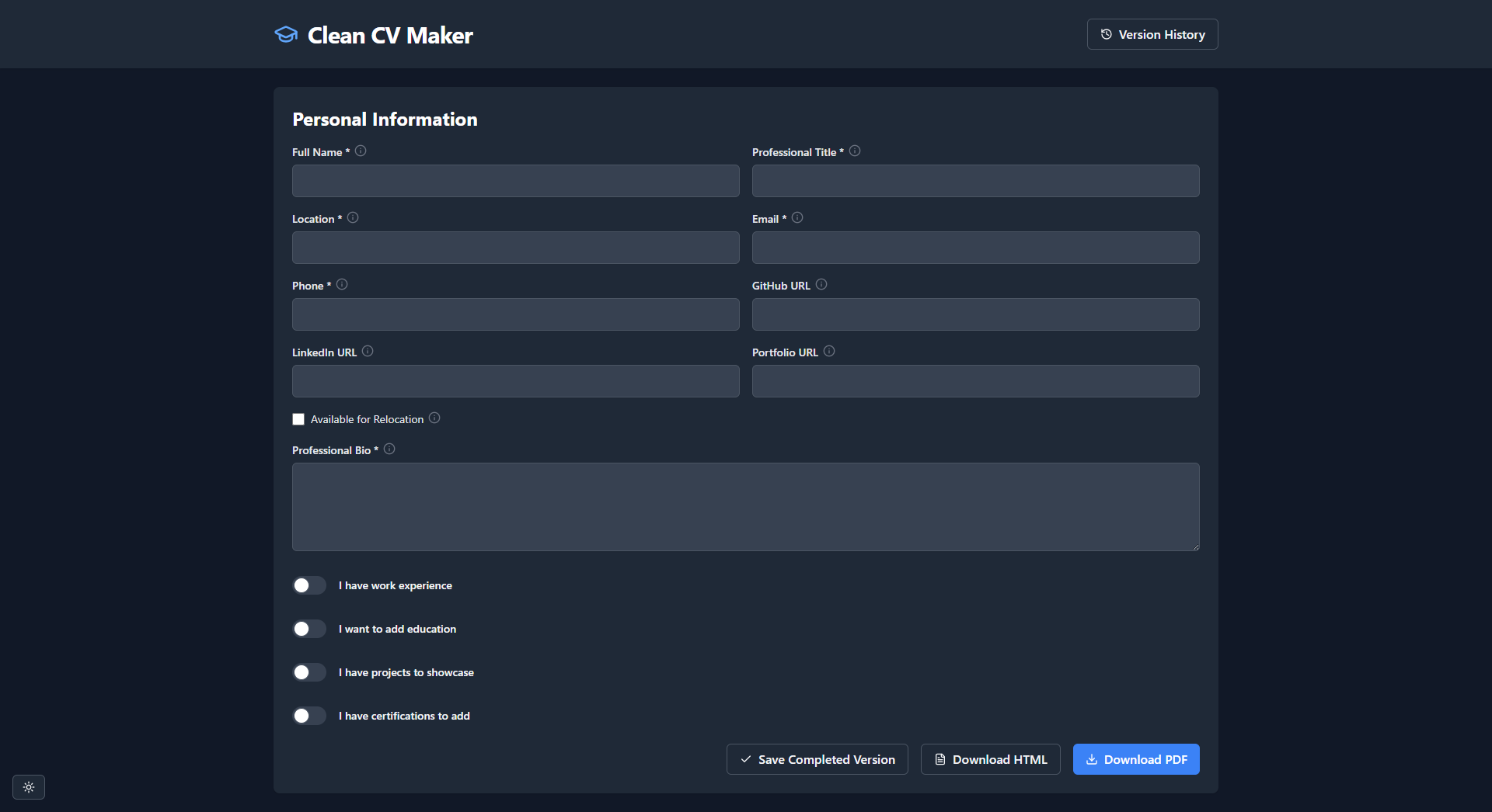 GitHub - guibranco/clean-cv-maker: 📝 Clean CV Maker helps you create professional, minimalist ...