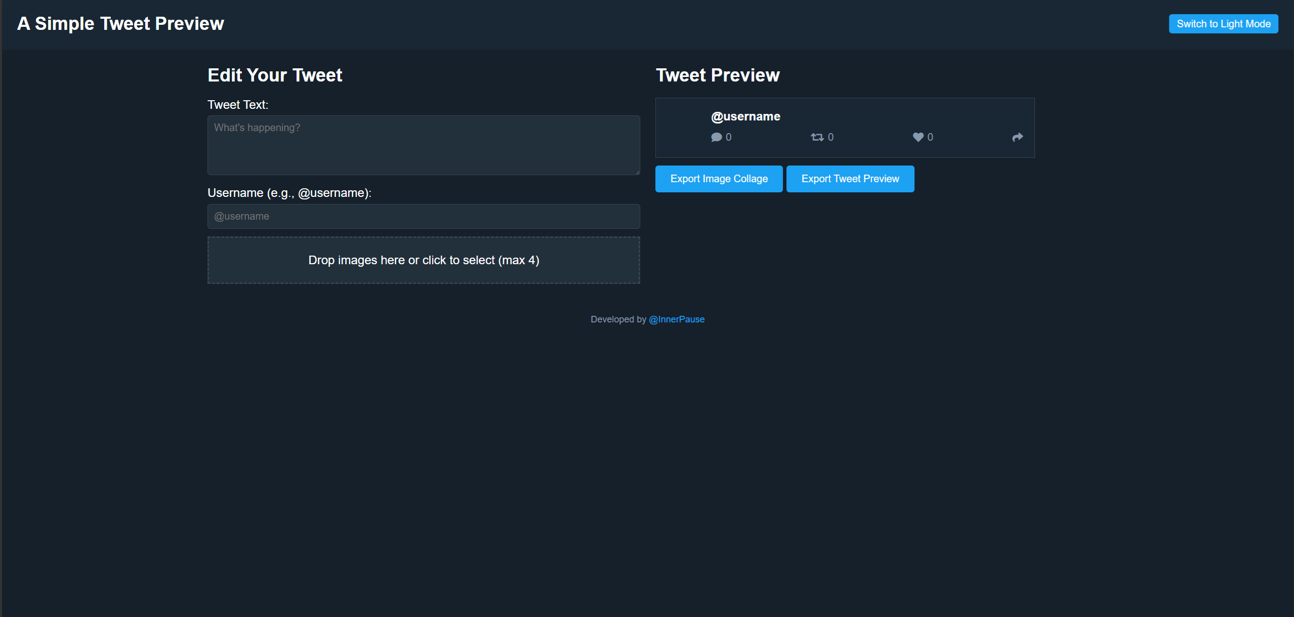 GitHub - InnerPause/TweetPreview: A simple web-based app for previewing media layout for X ...