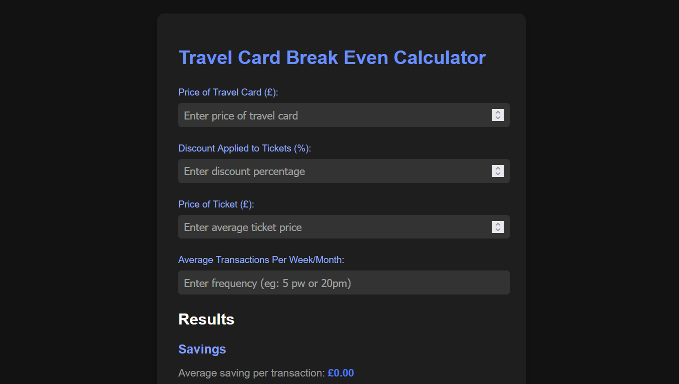 GitHub - kay-who-codes/Travel-Card-Breakeven: Calculate how long it will take to break even on ...