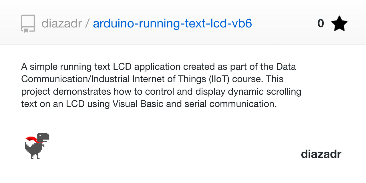GitHub - diazadr/arduino-running-text-lcd-vb6: A simple running text LCD application created as ...