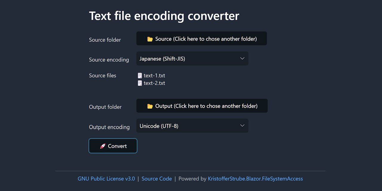 GitHub - sample-by-jsakamoto/Blazor-TextFileEncodingConverter: This sample program shows how ...