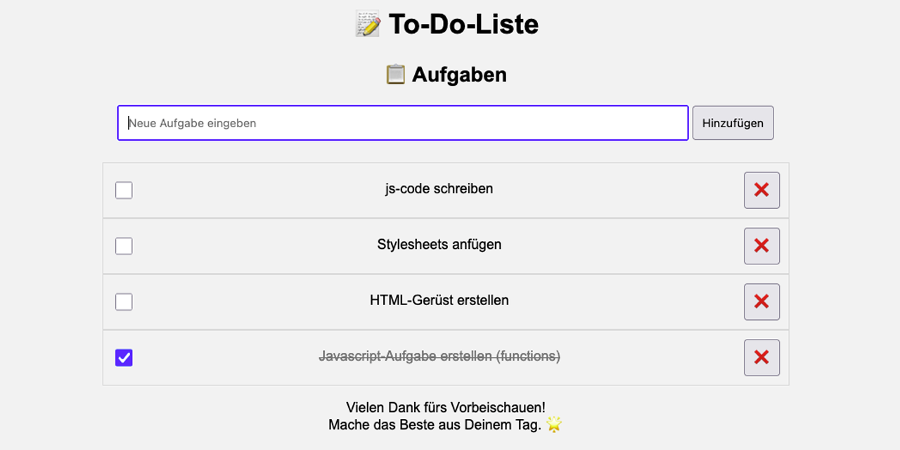 GitHub - OTH-AW-Meiller/todolist: Eine einfache Todo-List mit Javascript und Local Storage
