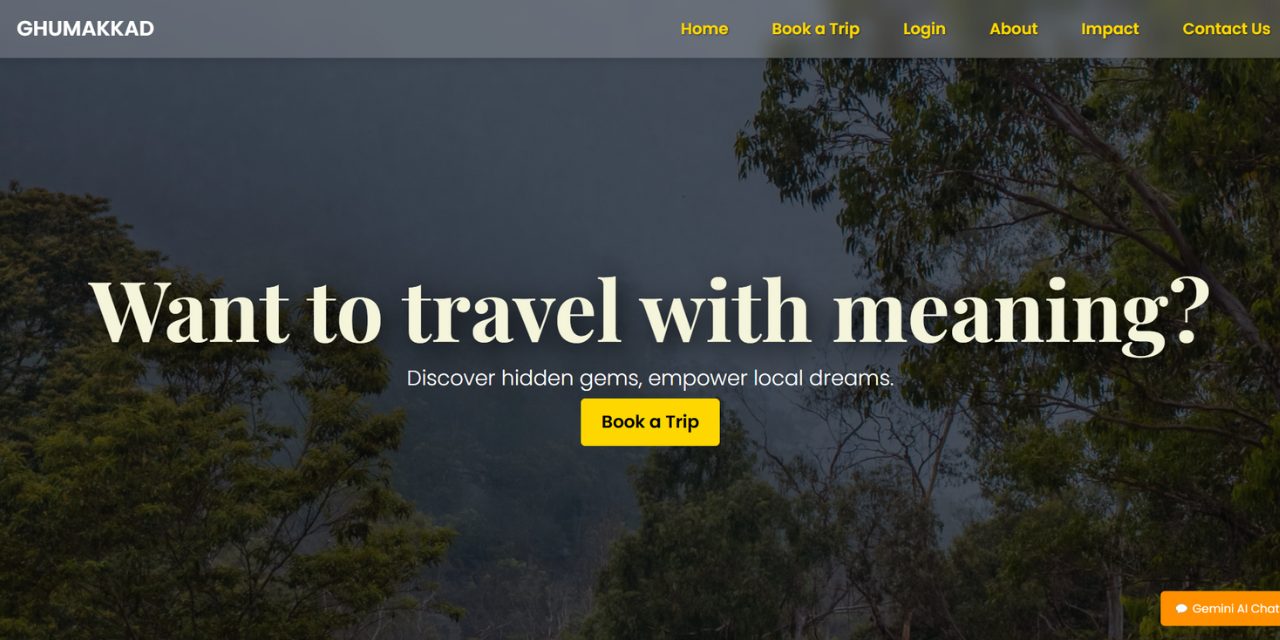 GitHub - bhatiakavisha/GHUMAKKAD: घुमक्कड़ is more than just a travel platform—it’s a movement ...