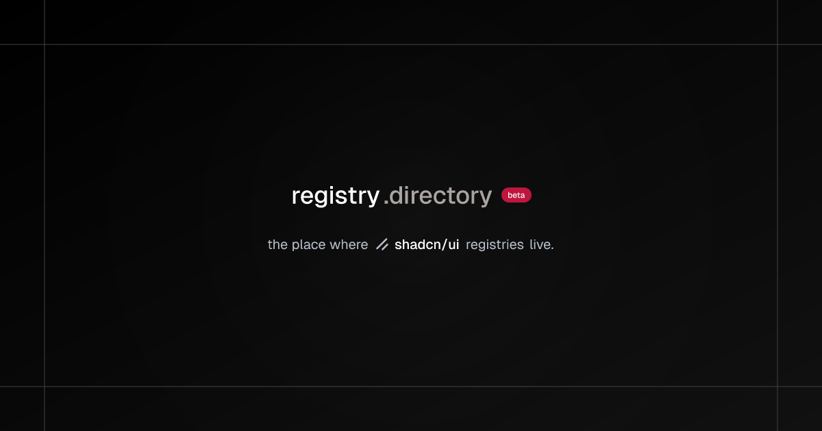 GitHub - rbadillap/registry.directory: Registry Directory: Discover, Preview @shadcn/ui Registries
