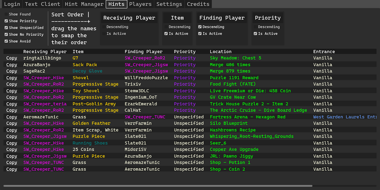 GitHub - SWCreeperKing/HydraTextClient: A multi text client for archipelago