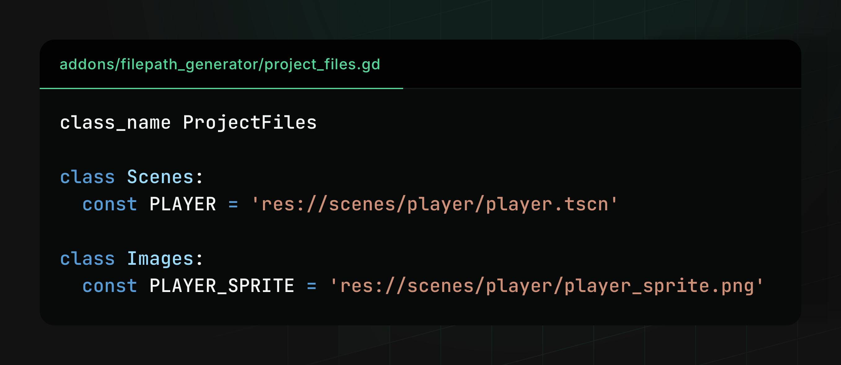 Github Game Gemsgodot Const Generator A Godot Addon That Generates Gdscript Classes With