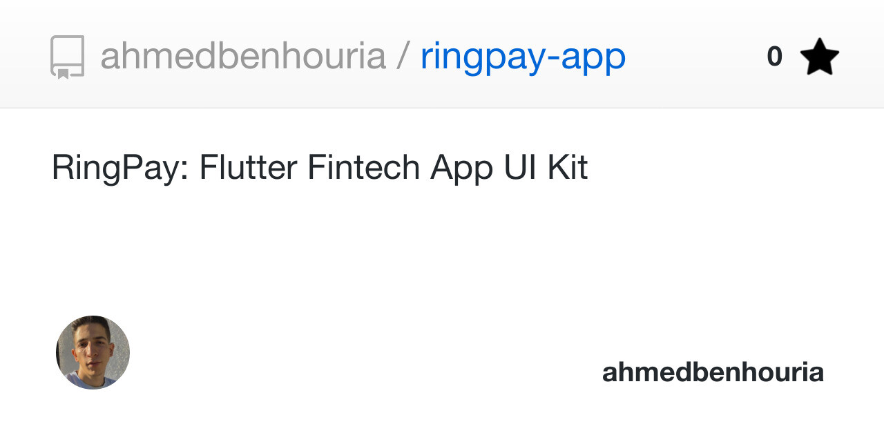 GitHub - ahmedbenhouria/ringpay-app: RingPay: Flutter Fintech App UI Kit