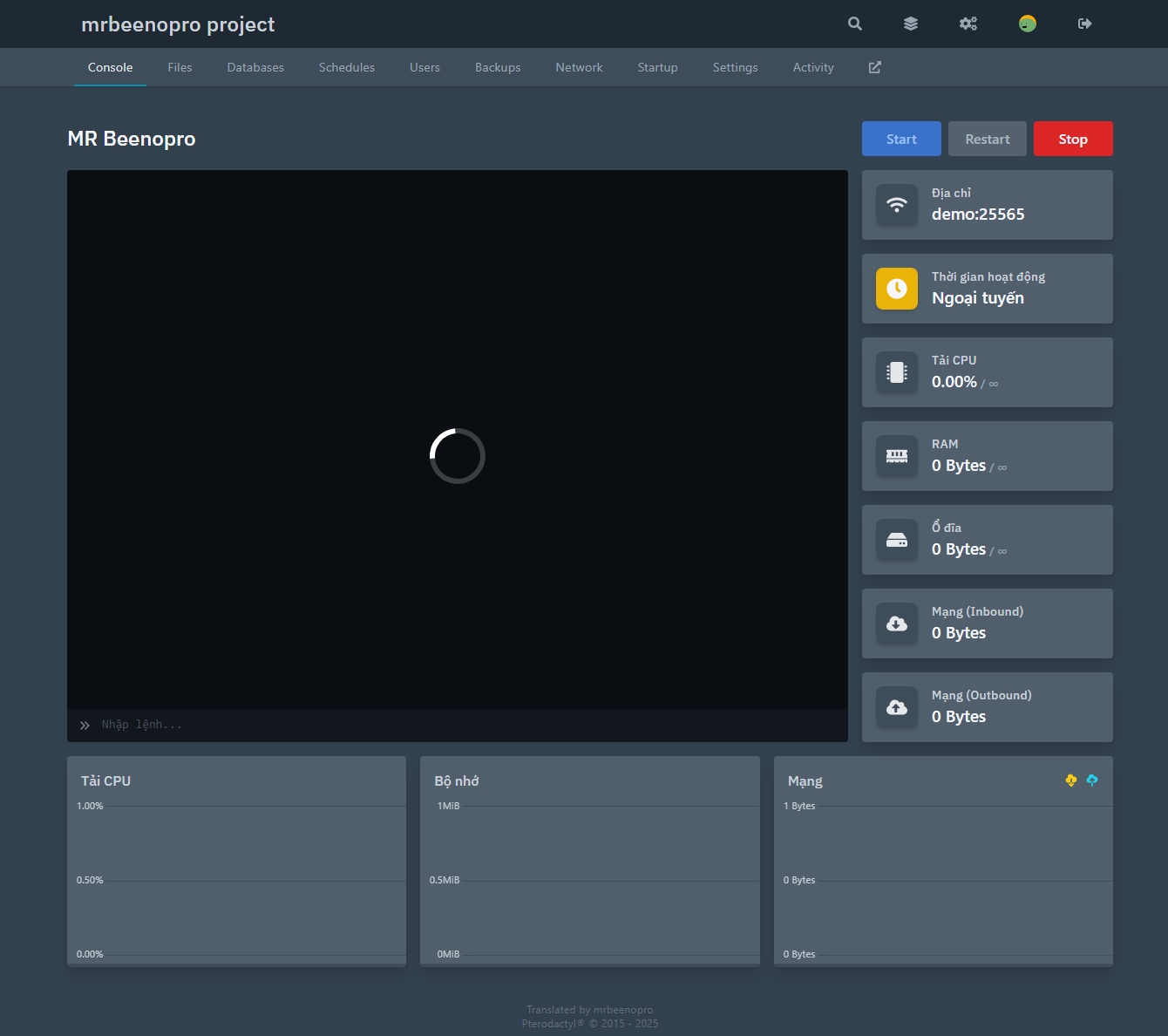 GitHub - mrbeeenopro/pterodactyl-vi