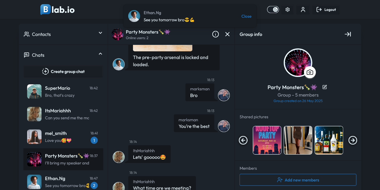 GitHub - PietroDND/blab.io-chat-app: A lightweight real-time chat app ...