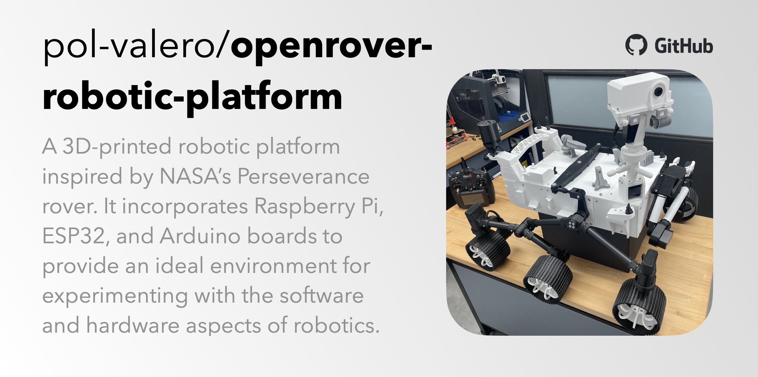 GitHub - pol-valero/openrover-robotic-platform: A 3D-printed robotic platform inspired by NASA’s ...
