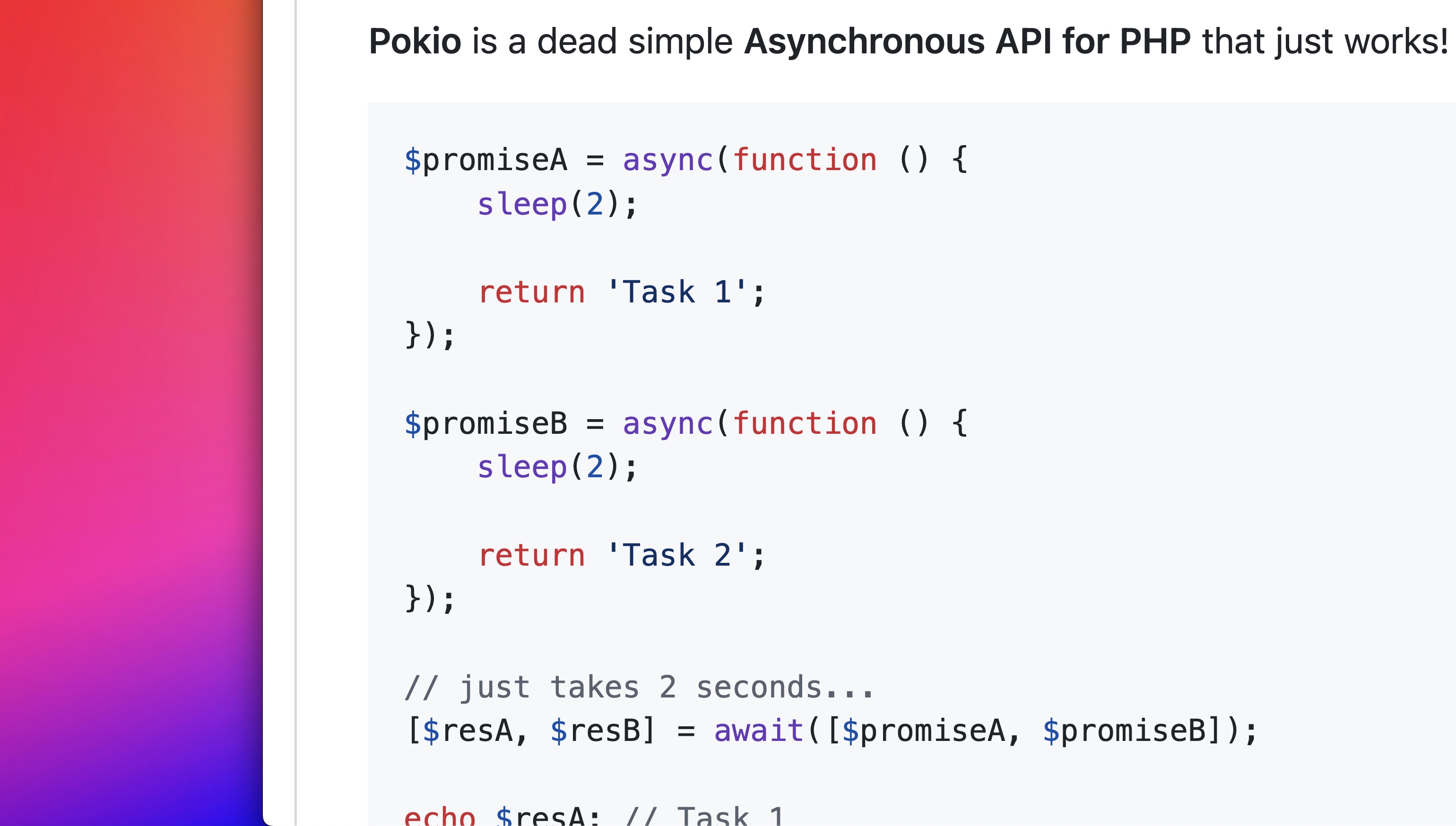 Github Nunomaduropokio Pokio Is A Dead Simple Asynchronous Api For Php That Just Works