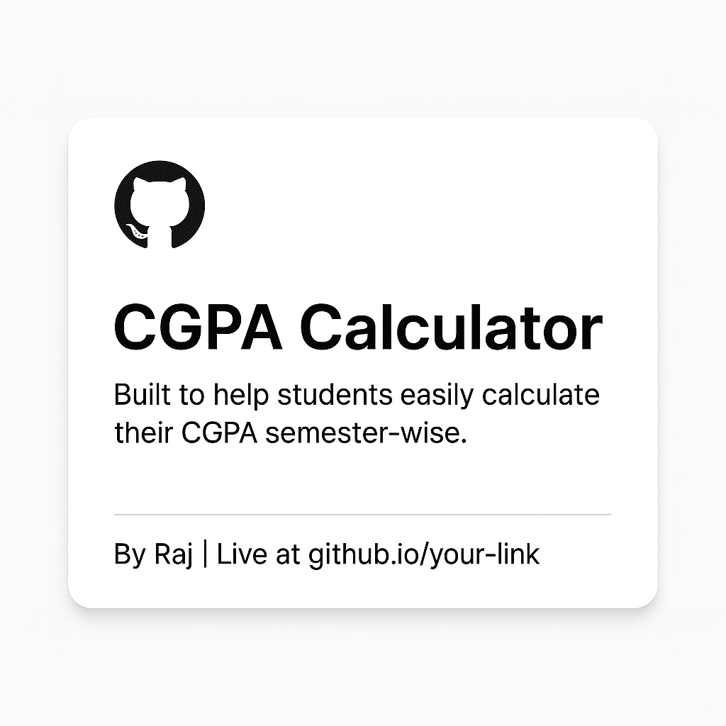 GitHub - rajeshwar234/CGPA-SGPA-calculator: As my university lacked a CGPA calculation tool, I ...