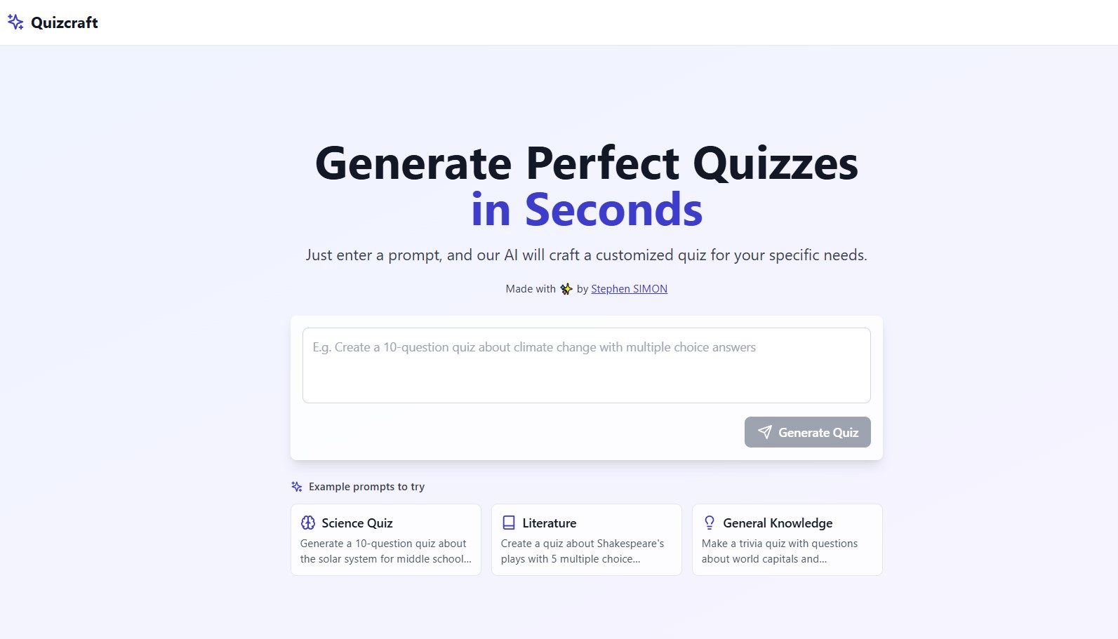 GitHub - codewithsimon/ai-quiz-craft: AI Quiz Craft leverages Google's ...