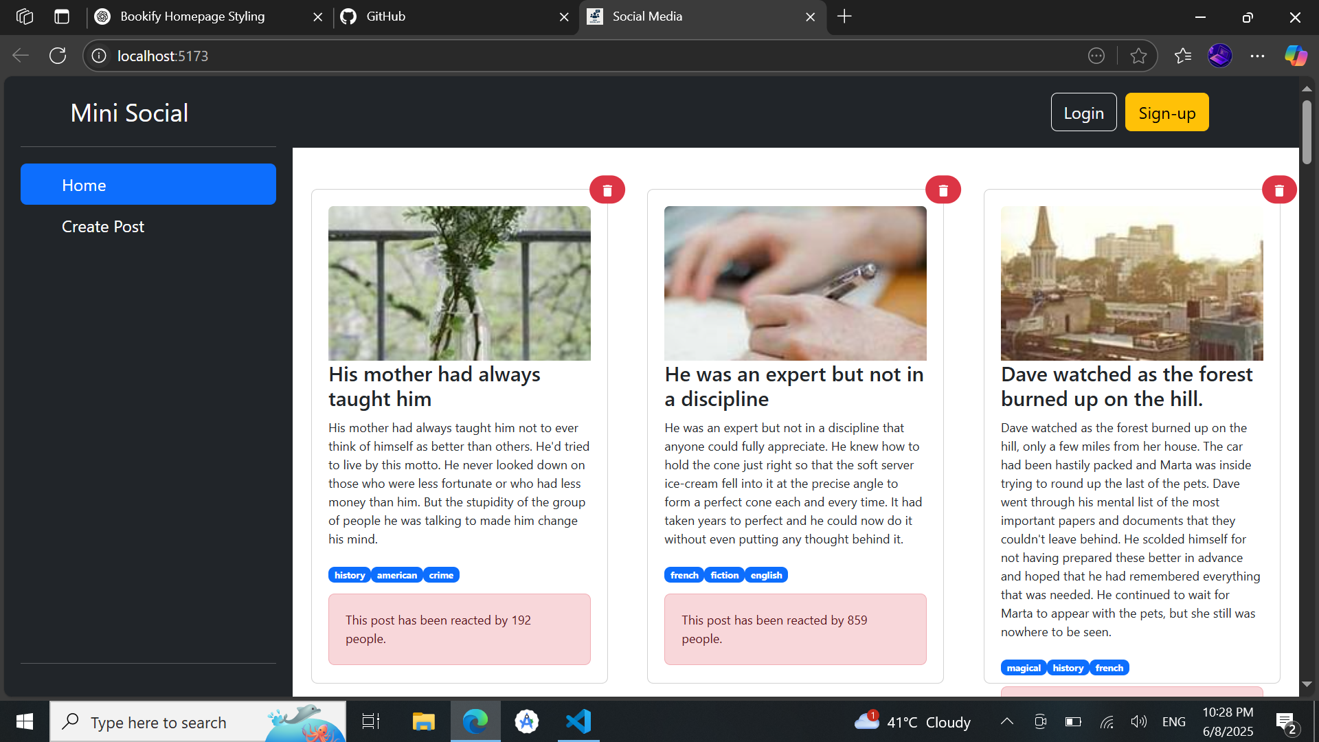 GitHub - AnsRehman7/Social-Mini: # 🌐 Social Mini Website: A modern social media feed application ...