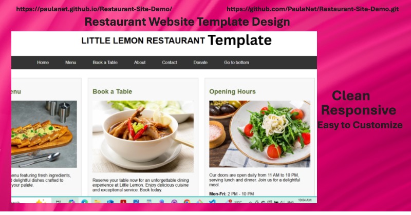 GitHub - PaulaNet/Restaurant-Site-Demo: This project is a fictional ...