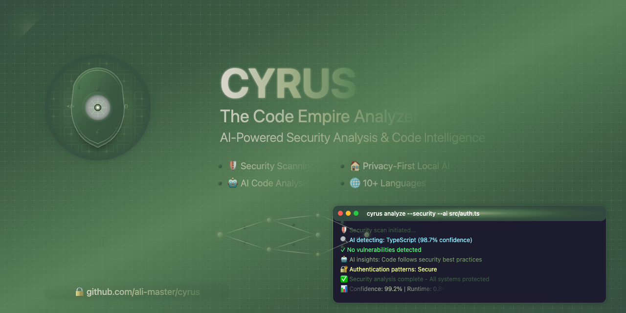 GitHub - ali-master/cyrus: The Code Empire Analyzer AI-Powered Debugging & Analysis CLI for ...